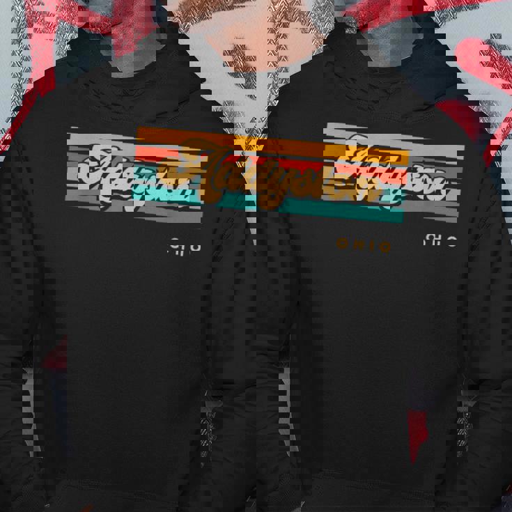 Vintage Sunset Stripes Addyston Ohio Hoodie | Mazezy