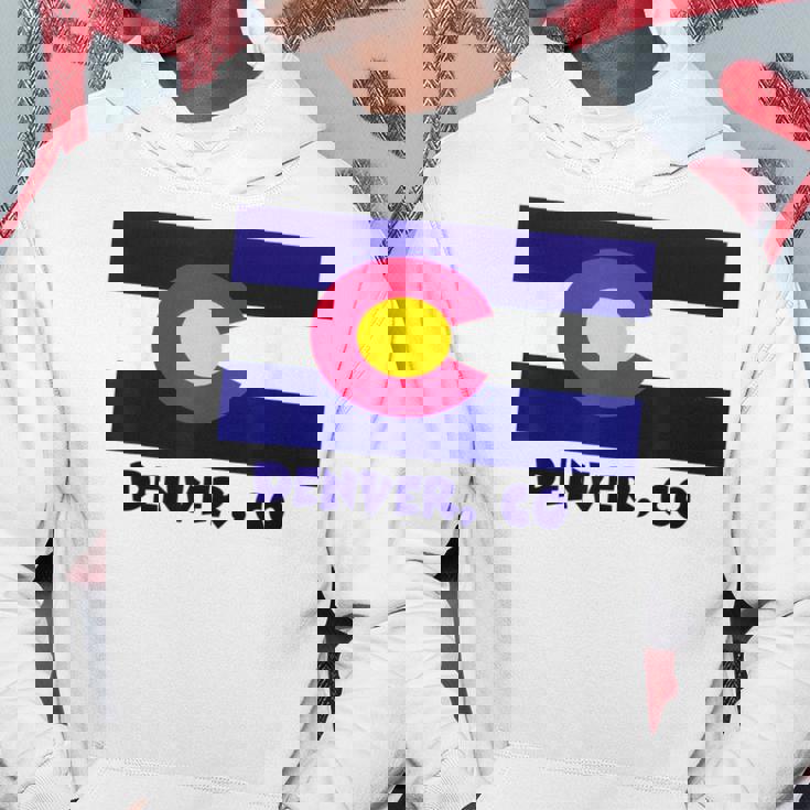 Denver Colorado Usa Flag Souvenir Hoodie | Mazezy