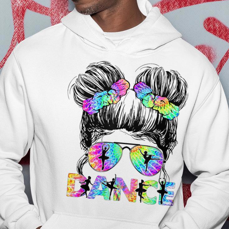 Messy Bun Dance Girl Tie Dye Dance Lover Dancing Life Hoodie | Mazezy