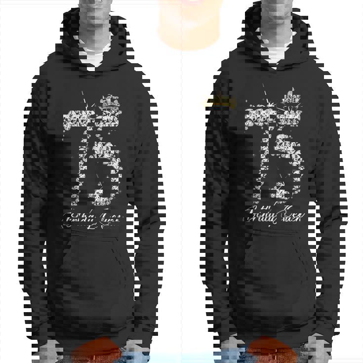 75 Year Old Its My 75Th Birthday Queen Diamond Heels Crown Hoodie ...