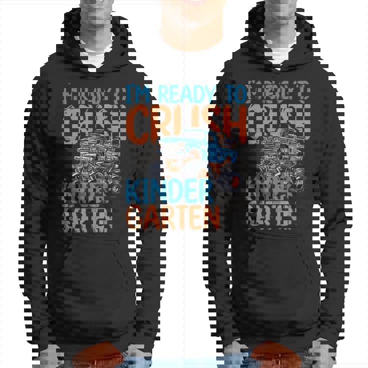 Back To School Boys First Day Of Kindergarten Monster Truck Hoodie ...