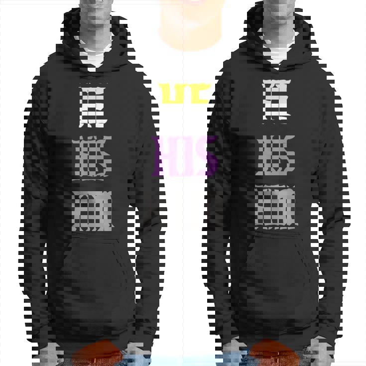 He His Him Pronouns Lgbtqia Non-Binary Pride Flag Hoodie | Mazezy AU