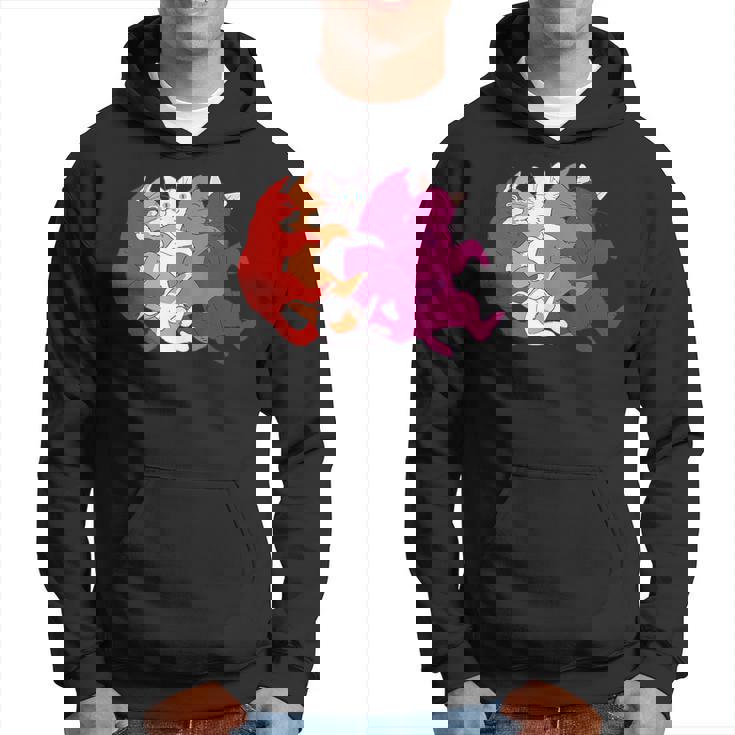 Lgbtq Lesbian Pride Flag - Cats Pile Lesbian Hoodie | Mazezy