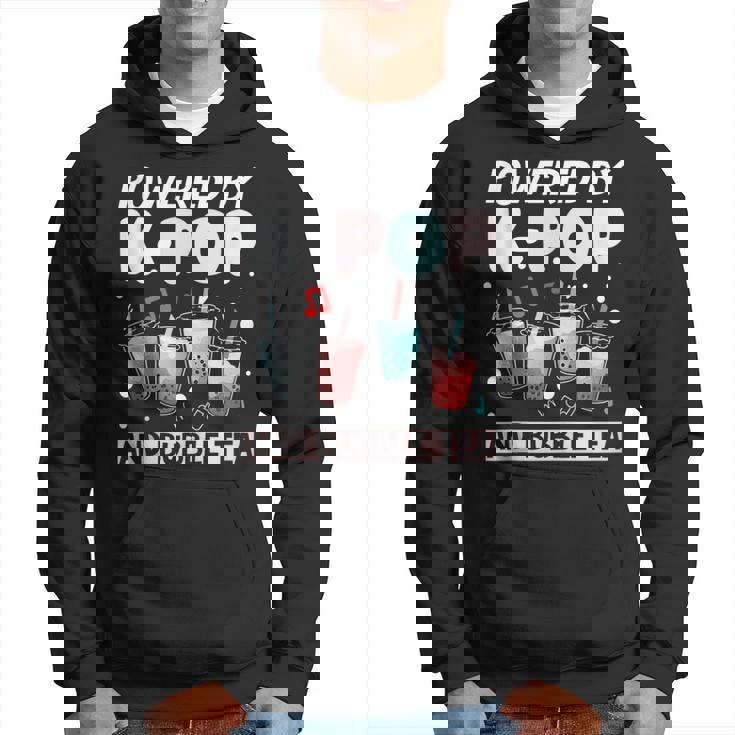 Powered By Kpop And Bubble Tea - Korean - Cute Boba Milk Tea Hoodie ...