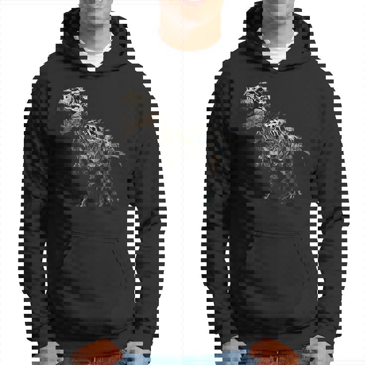 T-Rex Skeleton Dino Bones Paleontologist Fossil Dinosaur Hoodie | Mazezy