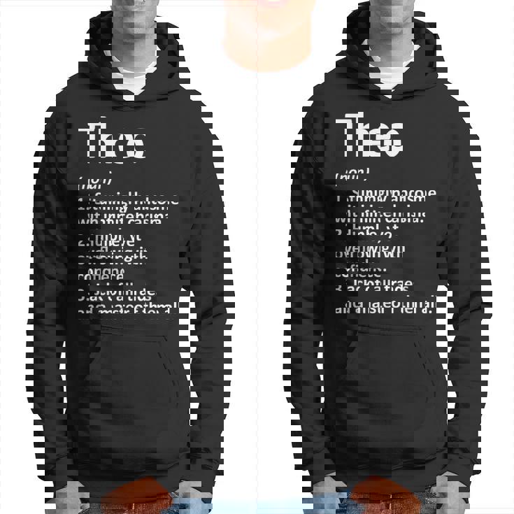 Theo Definition Personalized Name Funny Birthday Gift Idea Hoodie | Mazezy