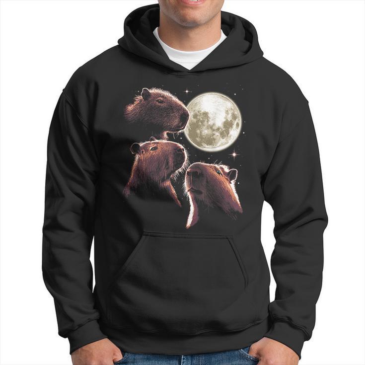 Three Capybara Moon Funny Capybara Meme Mystical Capybara Hoodie ...