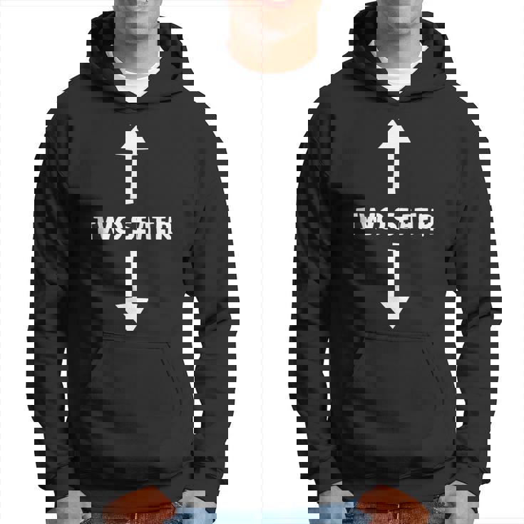 Two Seater Arrow Funny Novelty | Dad Joke Meme Hoodie | Mazezy