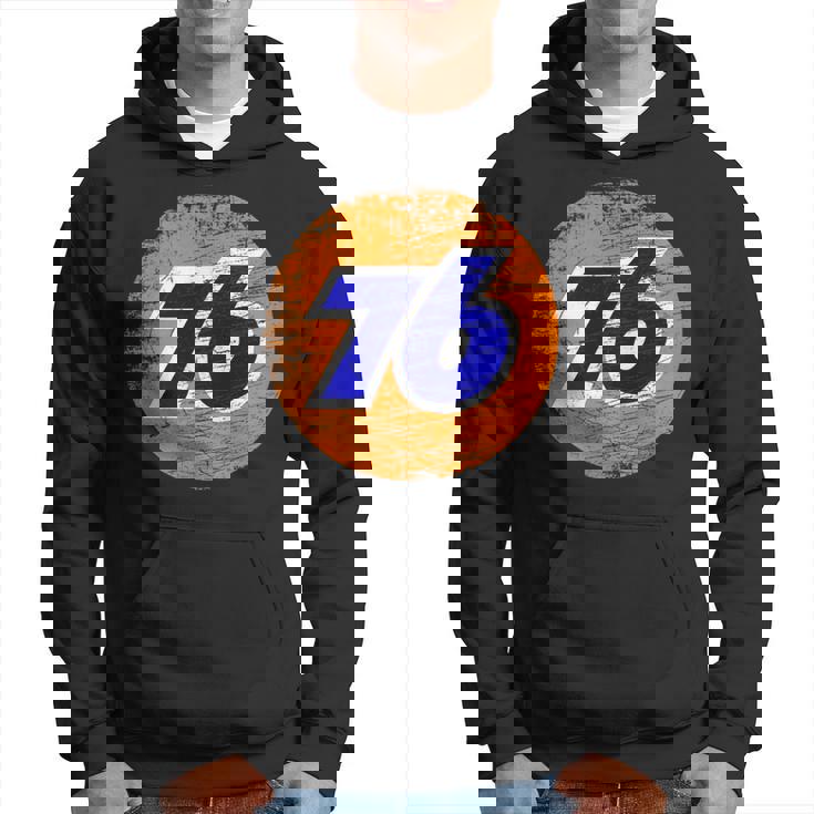 Vintage 76 Gas Station Sign Mens Back Print T-shirt | Mazezy