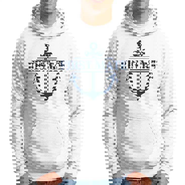 Captain & First Mate Matching Set Pontoon Boat Sailing Hoodie | Mazezy