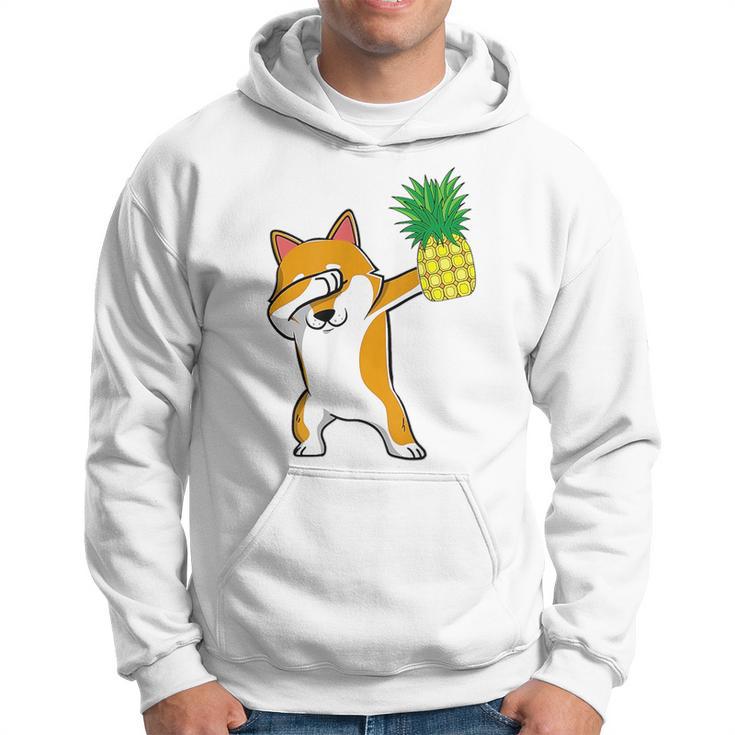 Dabbing Corgi Puppy Dog Pineapple Aloha Beach Hawaii Gift Hoodie | Mazezy