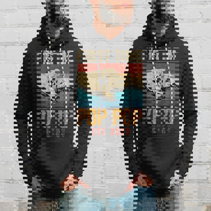 First Time Pop Pop Est 2023 Fathers Day Promoted To Pop Pop Hoodie | Mazezy