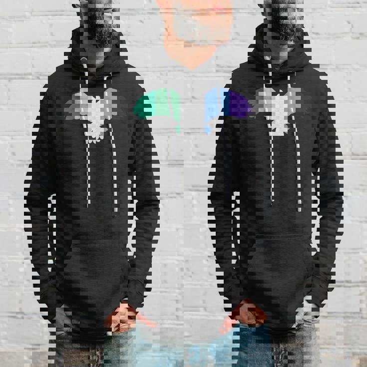 Gay Mlm Pride Eagle Subtle Lgbt Gay Male Mlm Flag Hoodie | Mazezy