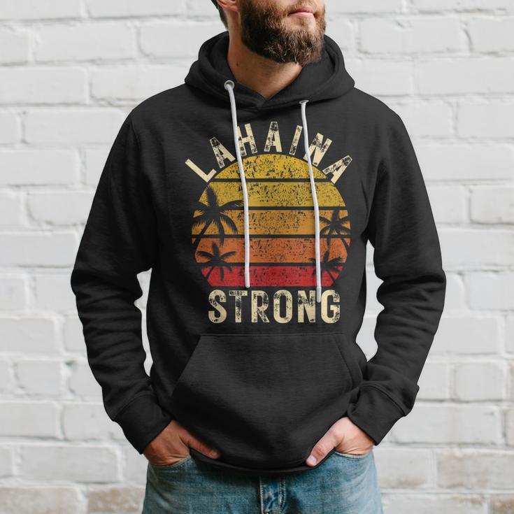 Lahaina Strong Palm Trees Sunset Lahaina Hawaii Hoodie | Mazezy