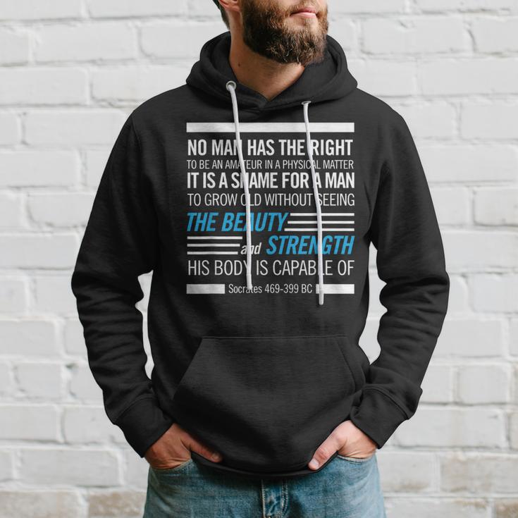 Socrates Physical Fitness Quote Bodybuilding Exercise Hoodie | Mazezy