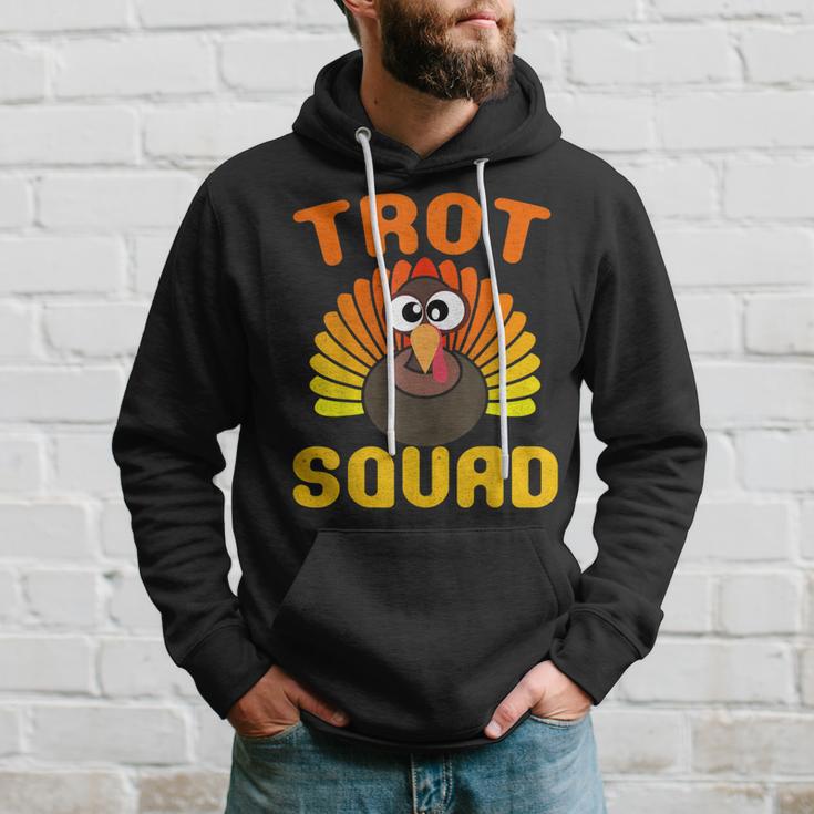 Trot Squad Turkey Face Thanksgiving Idea Hoodie | Mazezy