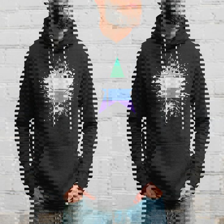 Vintage Gay Male Flag Subtle Lgbt Trans Bisexual Mlm Pride Hoodie | Mazezy