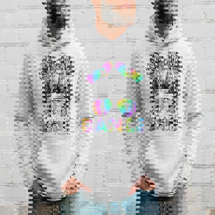 Messy Bun Dance Girl Tie Dye Dance Lover Dancing Life Hoodie | Mazezy