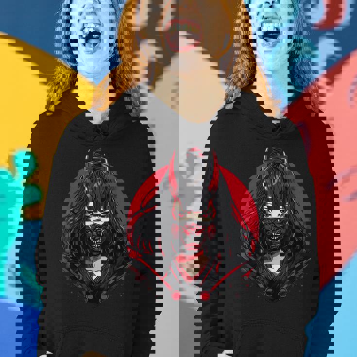 Anime Girl Gothic Waifu Japanese Kawaii Otaku Oni Mask Women Hoodie ...