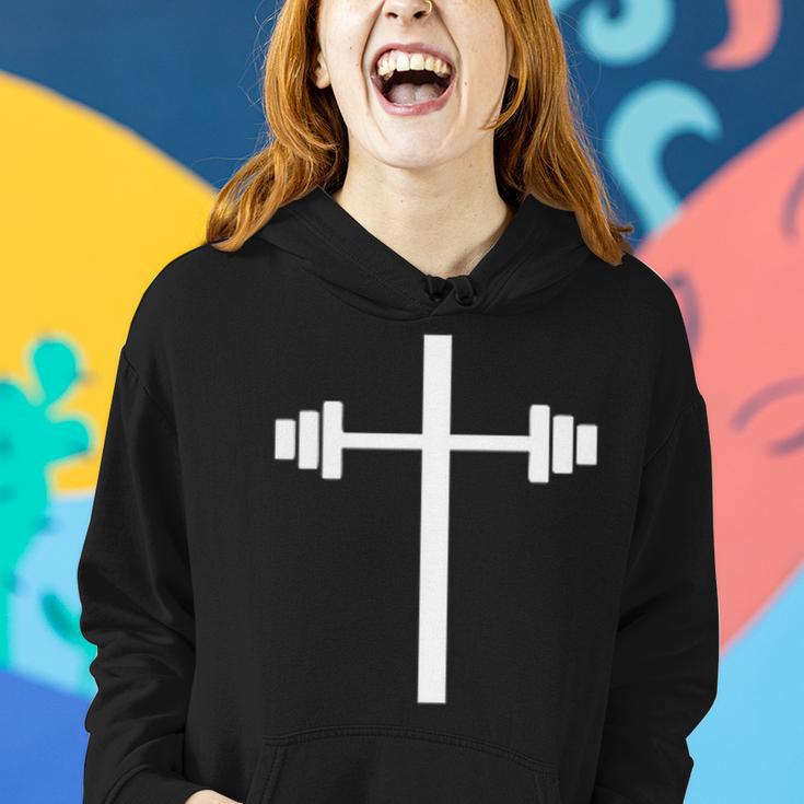 Dumbbell Barbell Cross Christian Gym Workout Lifting Women Hoodie ...
