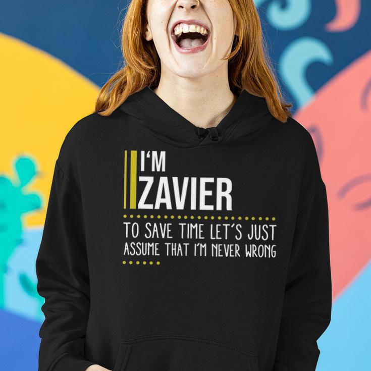 Zavier Name Gift Im Zavier Im Never Wrong Women Hoodie - Seseable