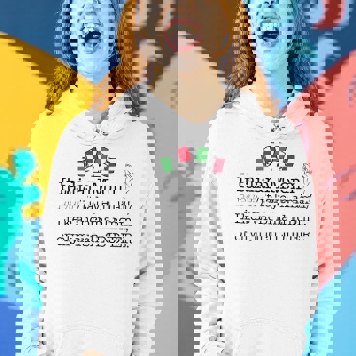 Italian Mom Dictionary Definition Italy Flag Meme On Back Women Hoodie ...