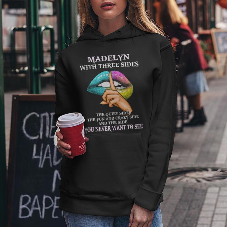 Madelyn Name Gift Madelyn With Three Sides Women Hoodie - Seseable