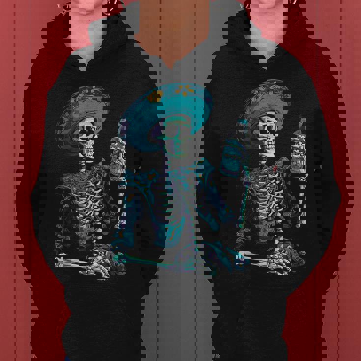 Skeleton Charro Mexican Skull Tequila Women Hoodie - Thegiftio