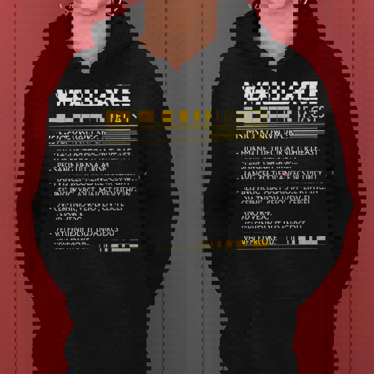 Wallace Name Gift Wallace Facts V2 Women Hoodie - Seseable