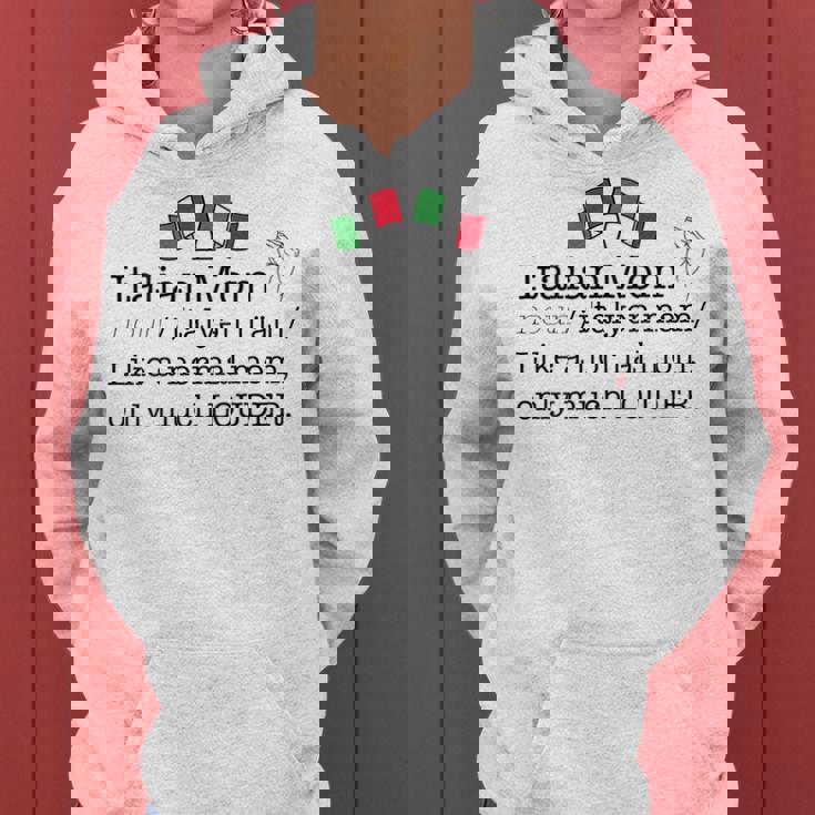Italian Mom Dictionary Definition Italy Flag Meme On Back Women Hoodie ...