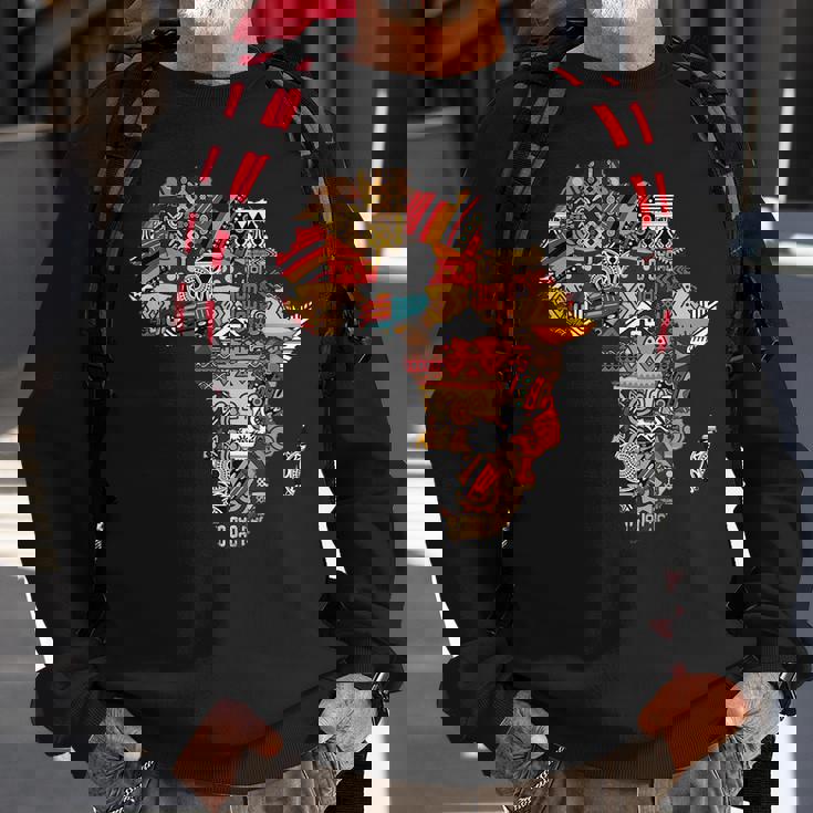 African Native Pride Funny Africa Map Heritage Pattern Gift Sweatshirt ...