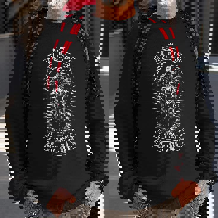 Biker Dad Motorcycle Fathers Day Design For Fathers Sweatshirt - Seseable