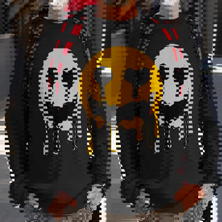 Creepy Melting Smile Smiling Face Scary Dripping Emoticon Sweatshirt ...