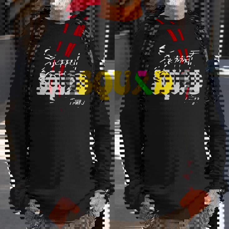 Trisomy 13 Awareness Yellow & Green & Pink Ribbon Sweatshirt - Seseable