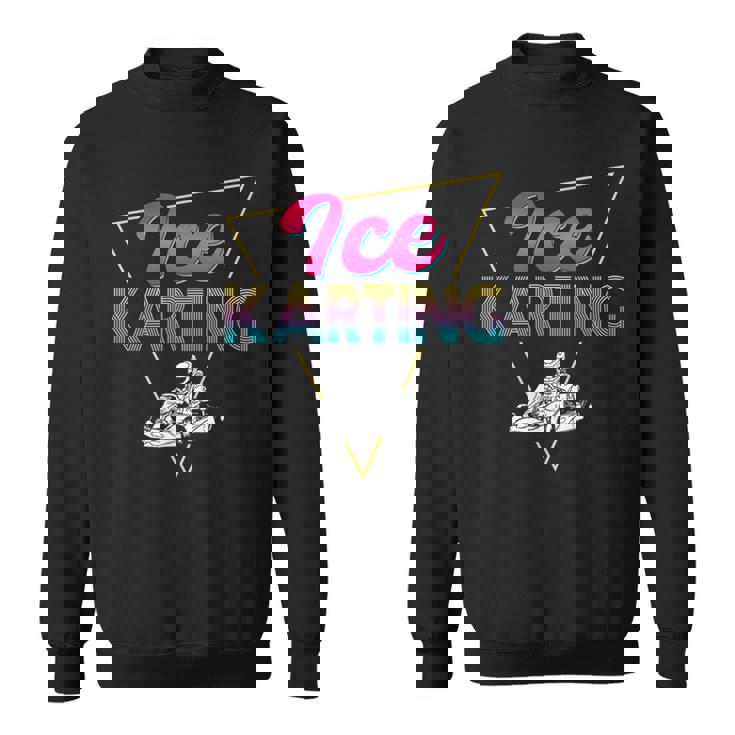 80S Retro Ice Karting Outfit Winter Car Ice Kart Racer Sweatshirt | Mazezy