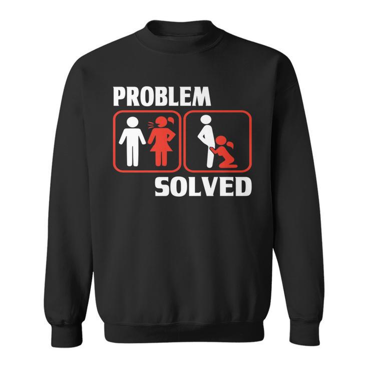 Adult Content Problem Solved Blow Job Sex Jokes Mens Back Print T Shirt Mazezy