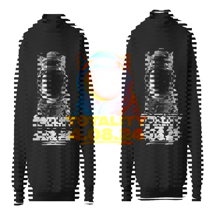 America Totality 40824 Total Solar Eclipse Cat 2024 Sweatshirt | Mazezy