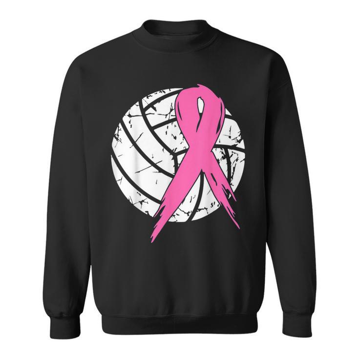 Breast Cancer Pink Ribbon Volleyball Awareness Costume Sweatshirt ...