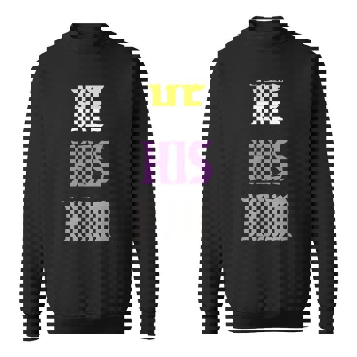 He His Him Pronouns Lgbtqia Non-Binary Pride Flag Sweatshirt | Mazezy AU