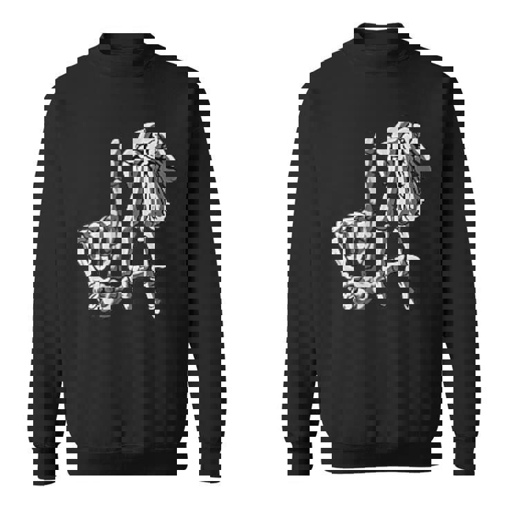 La Hands Skeleton Original Los Angeles Hand Sign Halloween Sweatshirt ...