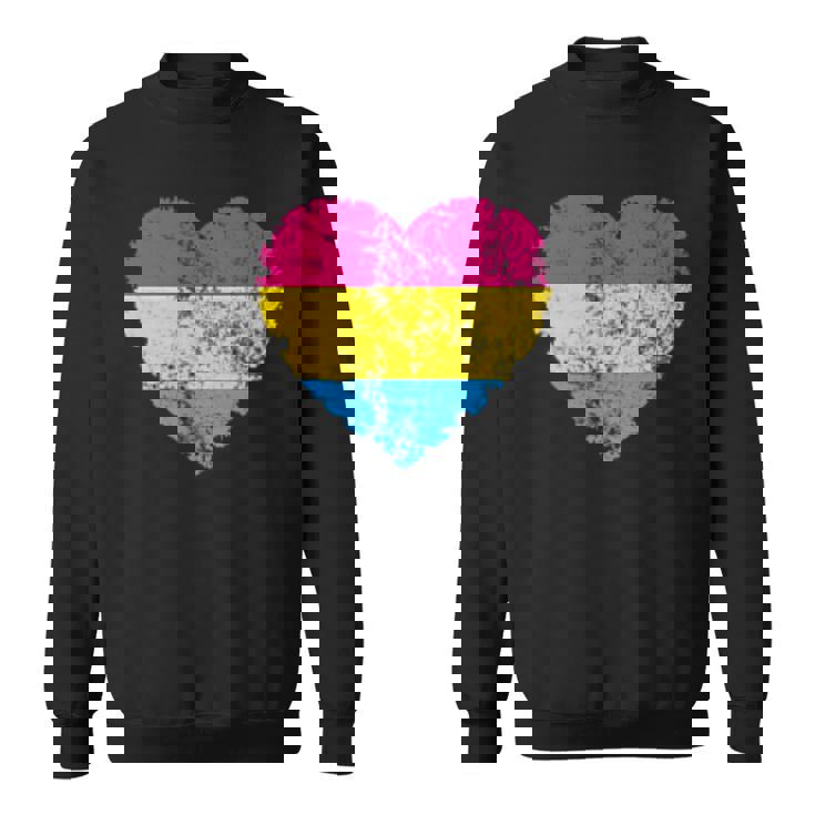 Lgbt Pansexual Pride Subtle Pan Pride Flag Vintage Heart Sweatshirt ...