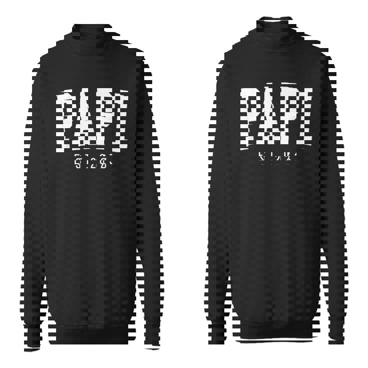 Papi Est 2023 Papi To Be Gifts New Papi Fathers Day Sweatshirt - Seseable