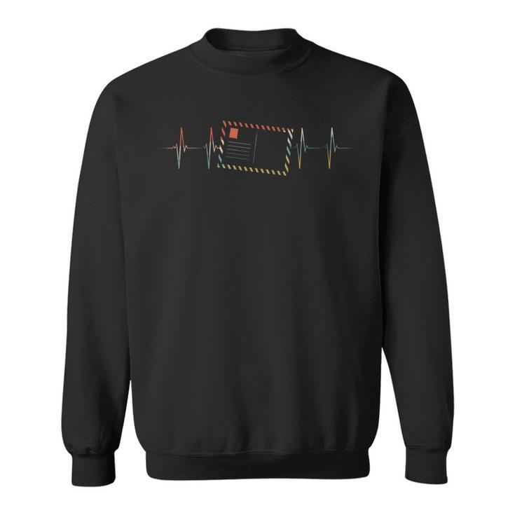 Postcard Collecting Heartbeat Retro Ecg Ekg Sweatshirt | Mazezy