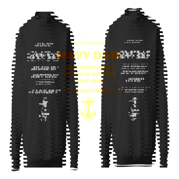 Proud Us Navy Dad Battle Tested Hero Sailor Men's Back Print T-shirt ...