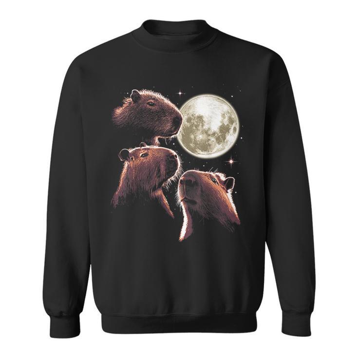 Three Capybara Moon Funny Capybara Meme Mystical Capybara Sweatshirt ...