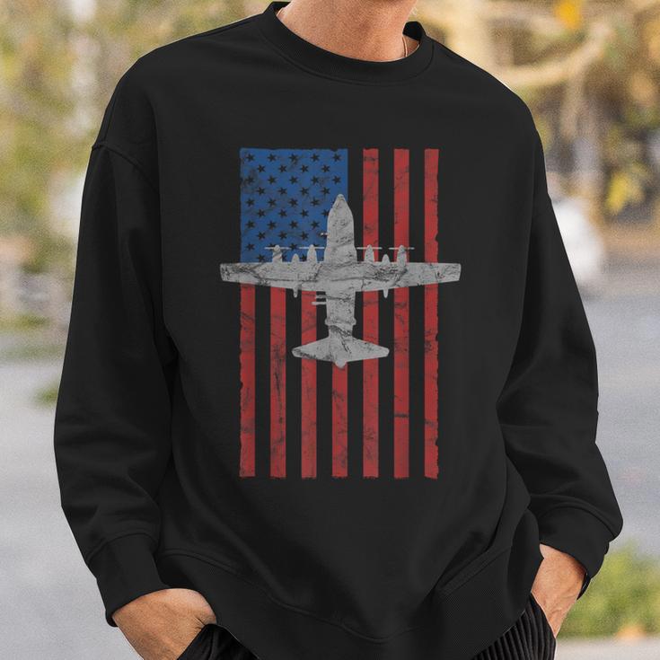 Ac-130 Gunship Airplane Color Vintage Flag Sweatshirt | Mazezy