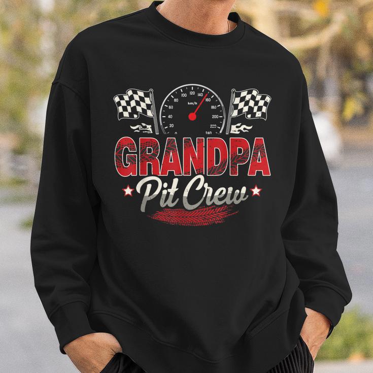 Grandpa Pit Crew Funny Race Car Birthday Party Racing Family Sweatshirt ...