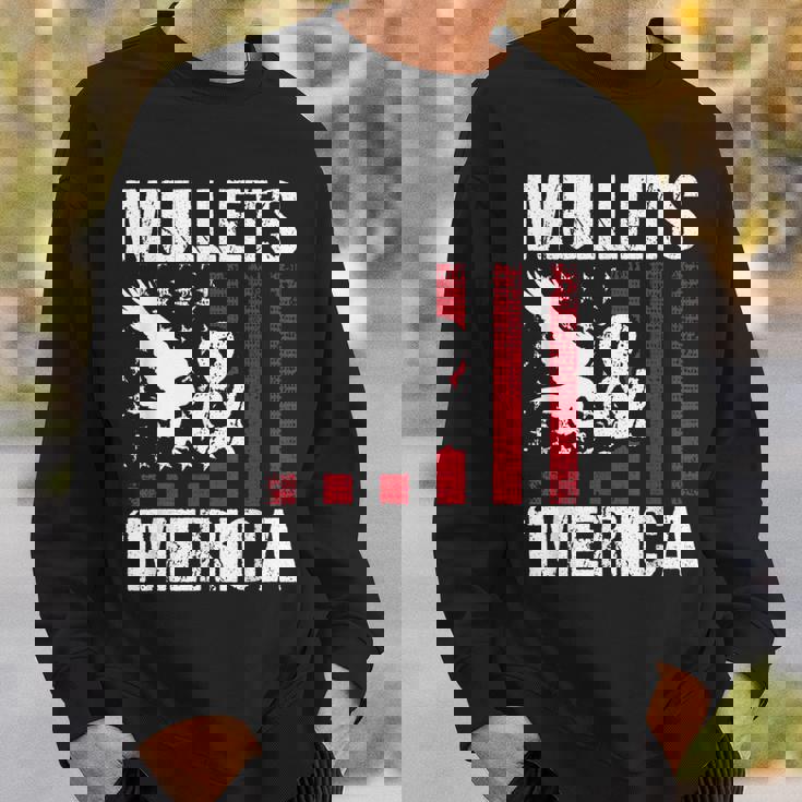 Mullets & Merica - Patriotic Us Flag Redneck Mullet Pride Sweatshirt ...