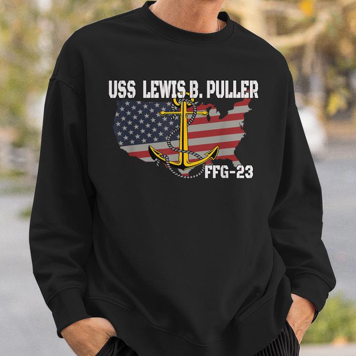 Uss Lewis B Puller Ffg-23 Frigate Veterans Father Grandpa Sweatshirt ...