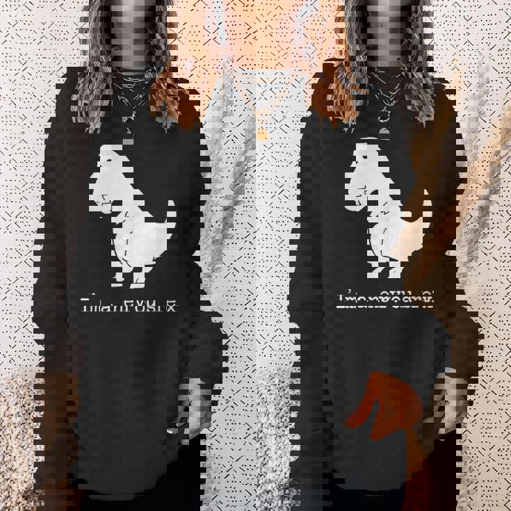 Mental Health Awareness Trex Dinosaur With Anxiety Sweatshirt - Monsterry